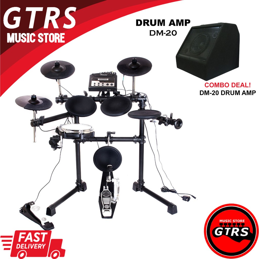 Thomson Electronic Drum Set with Snare Mesh Head with Thomson DM-20 ...