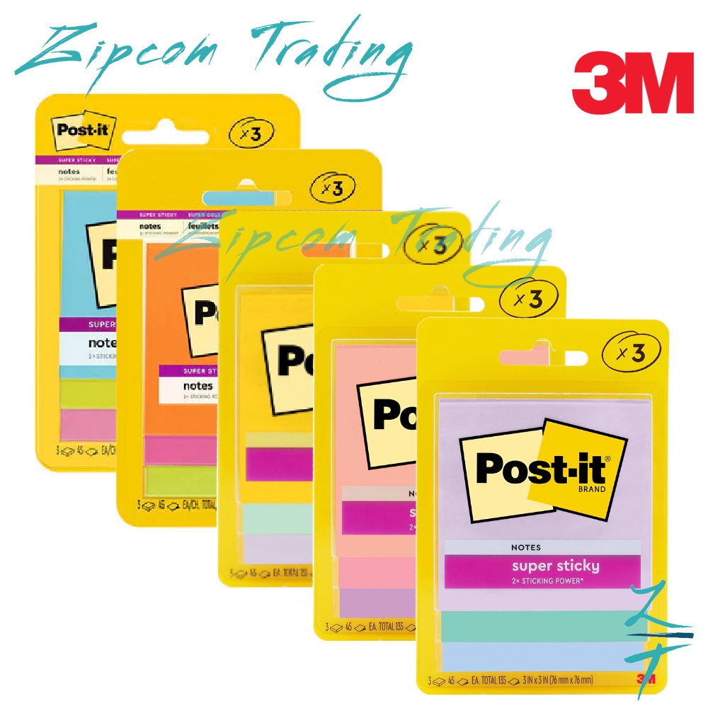 3M Post-it Super Sticky Notes (Multi-Pad) 3" x 3" | Shopee Philippines