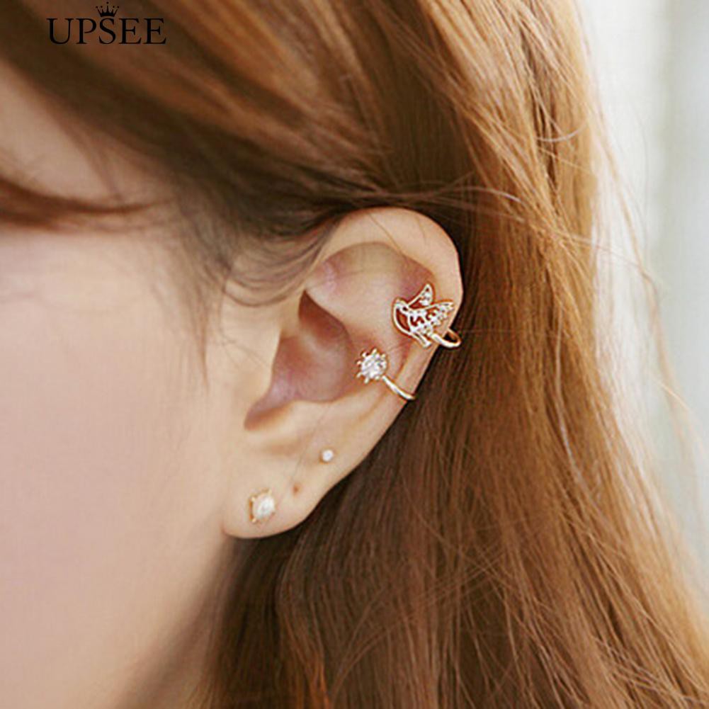 COD!!! Elegant Little Bird Rhinestone Ear Clip No Piercing Earrings ...