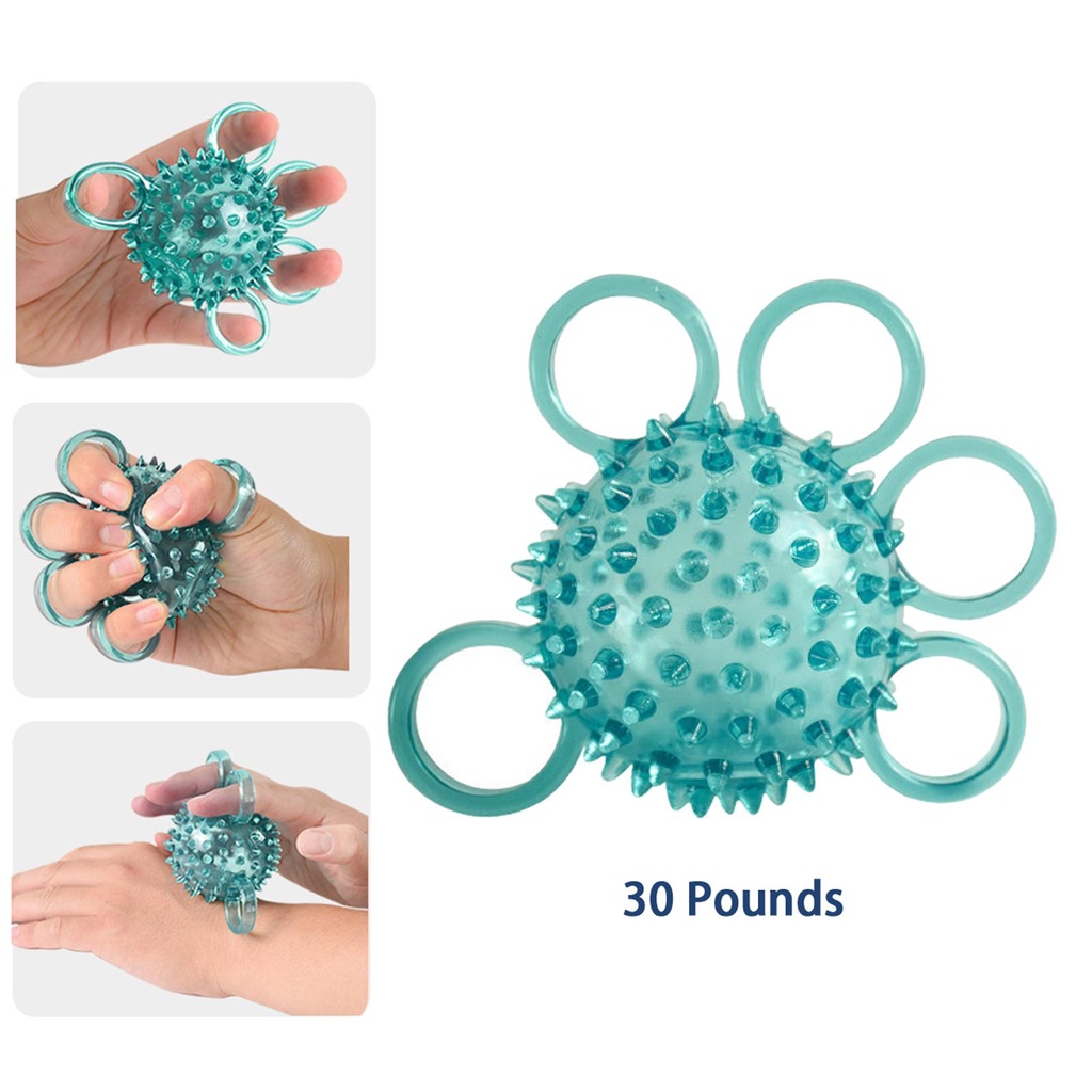 Hand Grip Ball Five Finger Prickly Stress Relief Force Training 5 ...