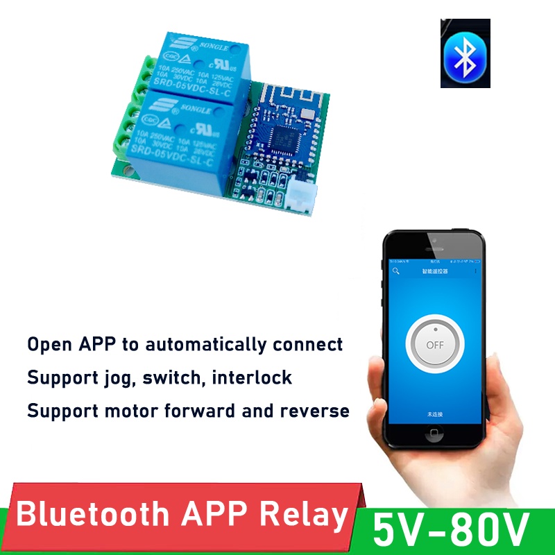 Smart Bluetooth APP switch Relay module 2 channel wireless remote ...