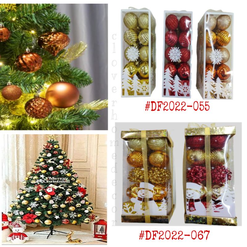 20Pcs/Set Hanging Christmas Balls Assorted Shapes and Design 5cm ...