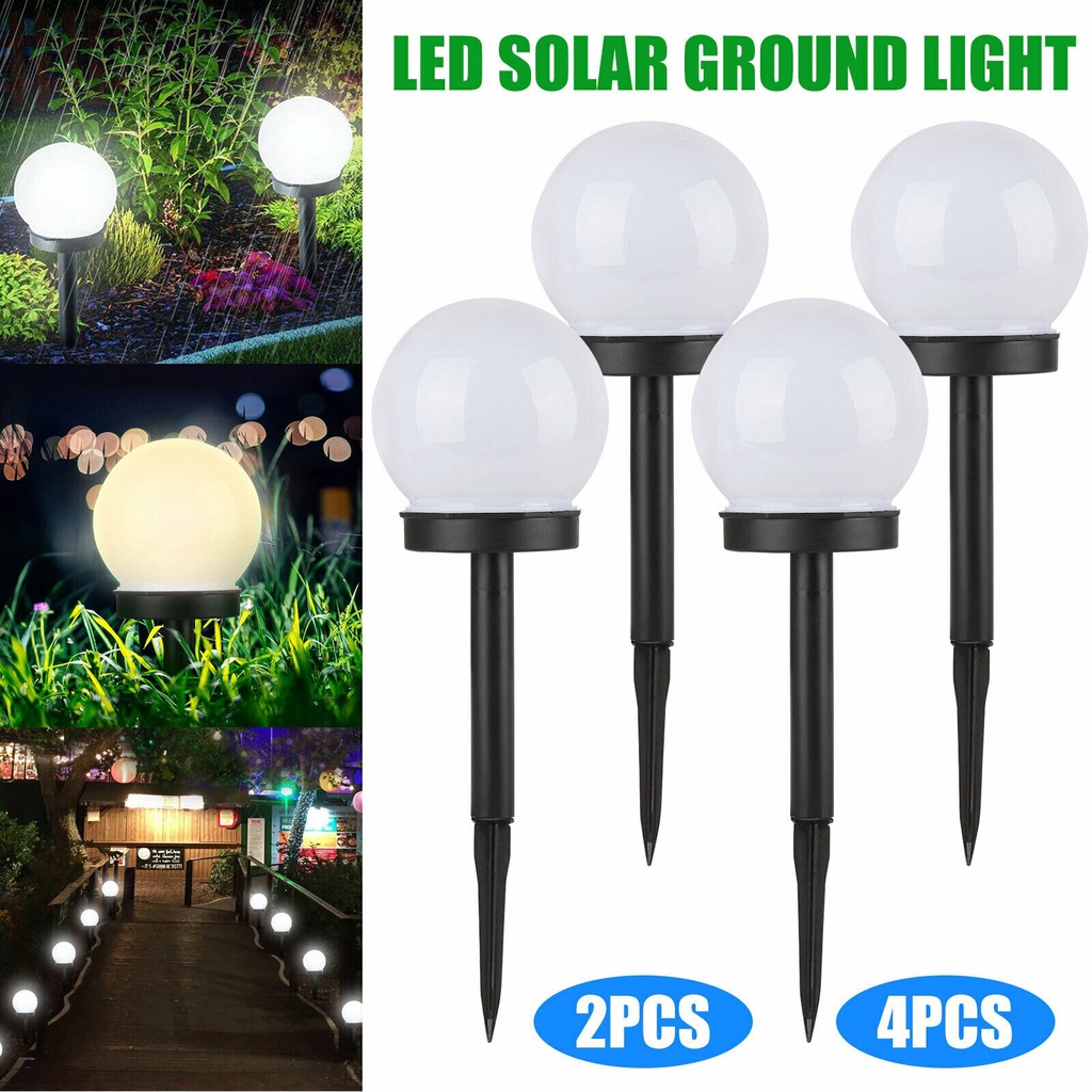 4PCS Flowerbed Solar Ground Ball Lights LED Path Patio Garden Decking ...