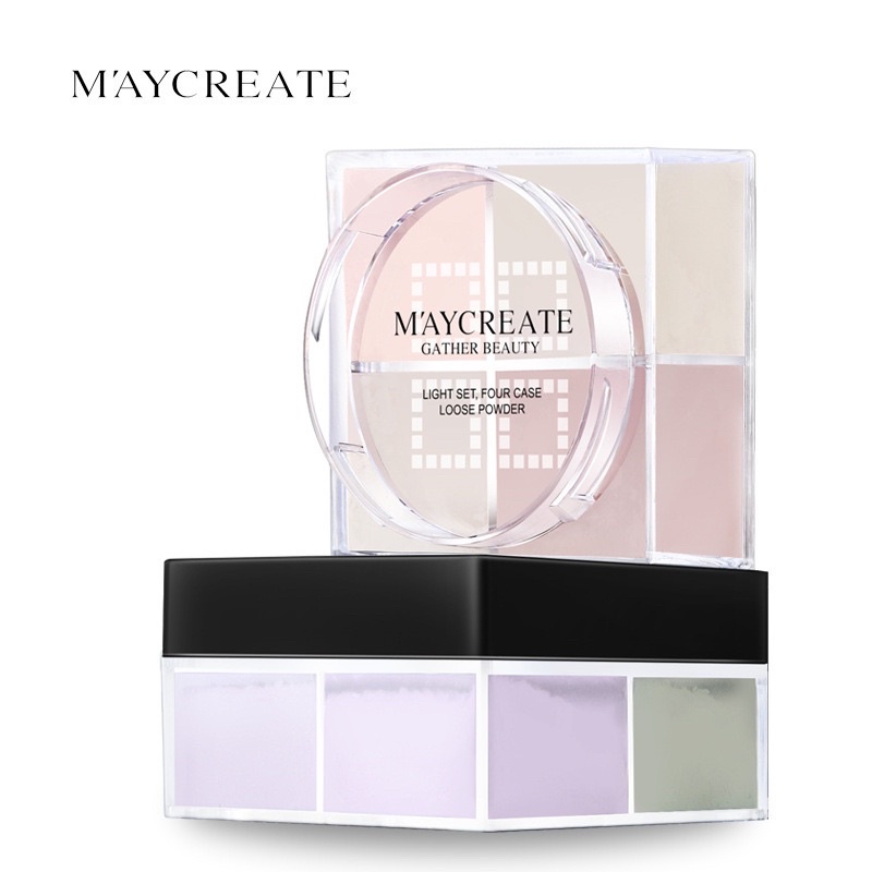 MAYCREATE 4-Colored Loose Setting Powder (Oil Control and Brightening ...
