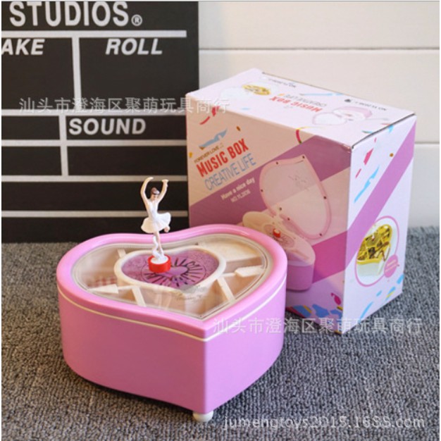 Valentine Heart Shaped Dacing Ballerina Jewelry Music Box | Shopee ...