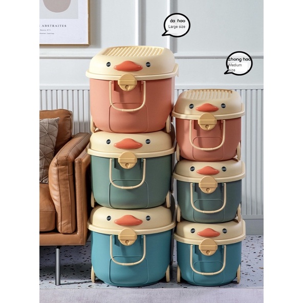 BB Duck Toy Organizer Trolley Kid Toys Storage with Wheels Building ...