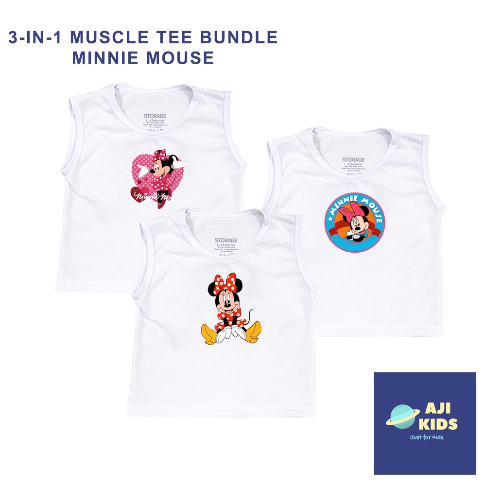 AJI Kids New Born Baby Clothes Muscle Top 3-in-1 "Minnie" Set | Shopee ...
