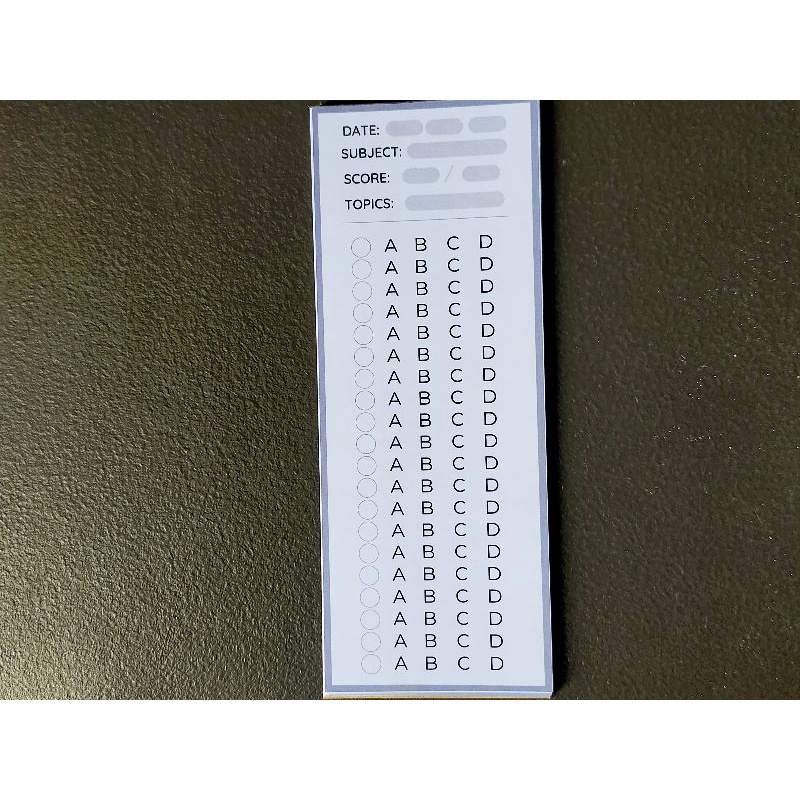 Study Answer Sheet Notepad | ABCD Multiple Choice | Review Notepad ...