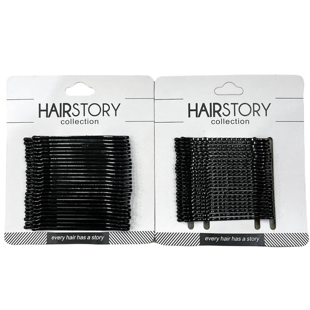 HAIRSTORY Classic Black Bobby Hair Pins | Shopee Philippines