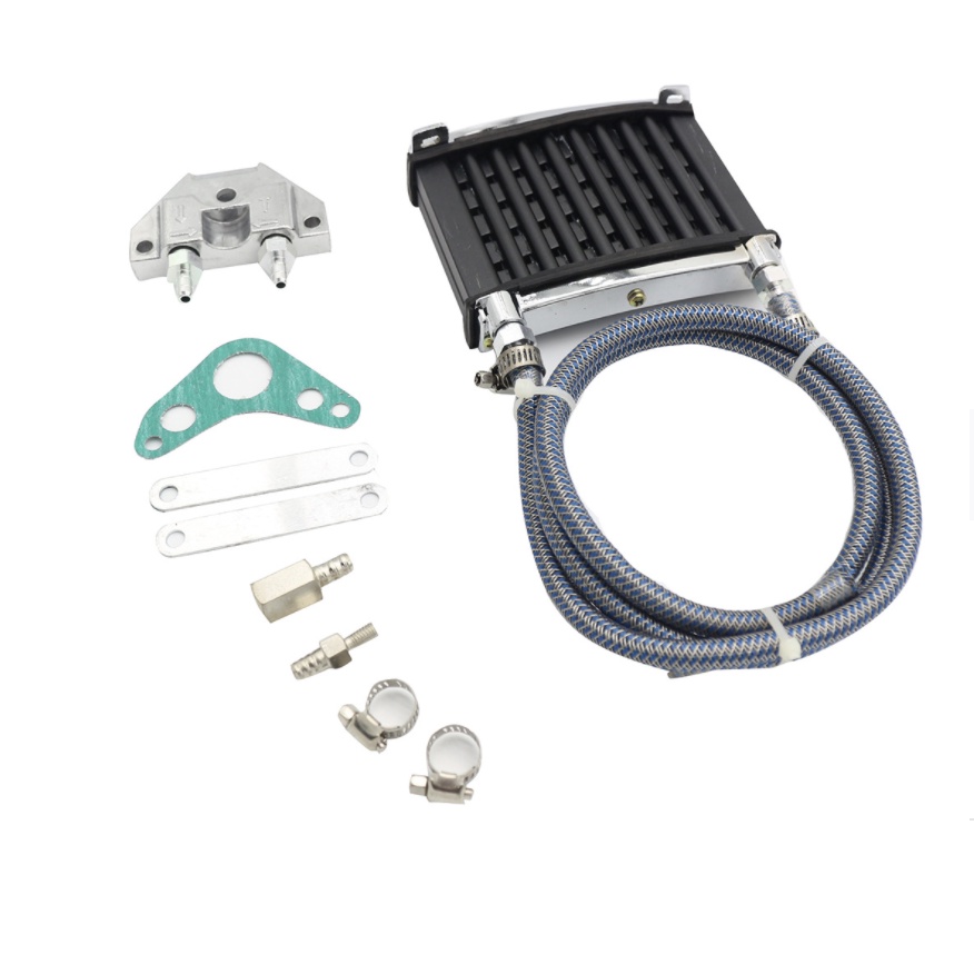 Universal Motorcycle CNC Engine Oil Cooler Cooling Radiator Kit for ...