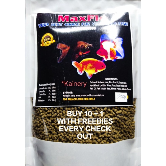 MaxFlo Goldfish Sinking and Floating Pellets 150g-200g BUY 10 + 1 ...