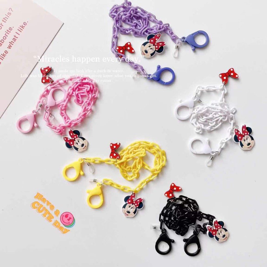 New creative cartoon mouse candy color acrylic lanyard mask chain ...