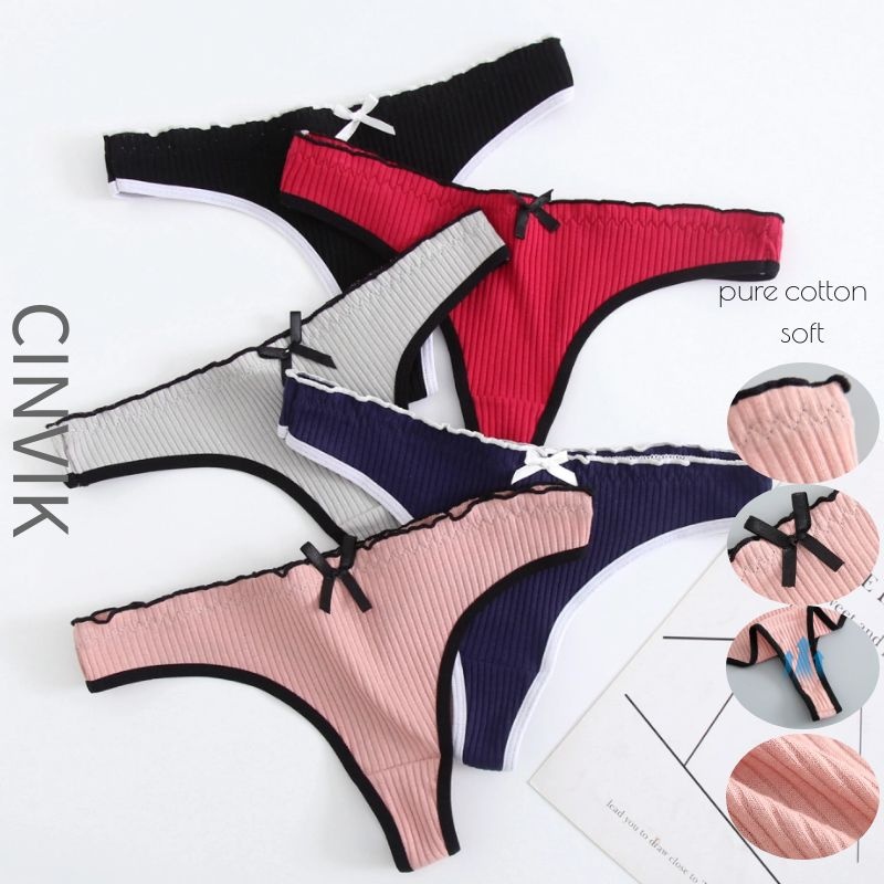 Cinvik Fashion Sexy Panty For Women Cotton Ladies Thong Comfortable