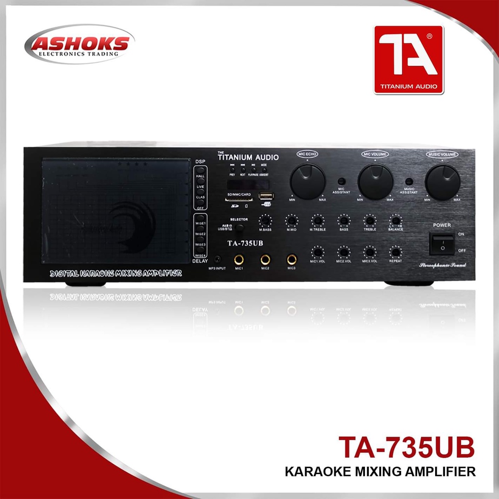 Titanium Audio TA 735UB / Karaoke Amplifier / 700W x 2 / Bluetooth, SD Port, Radio / Av 735 ...