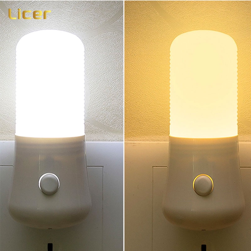 Licer Led Night Light Switch Control Wall Plug-in Eye Protection Home ...