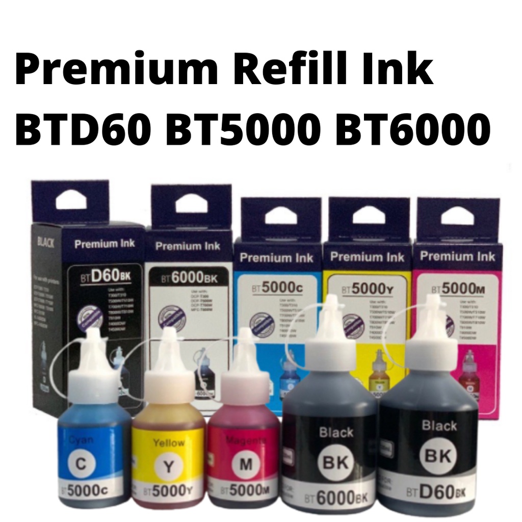 Premium BTD60BK BT5000 BT6000 Refill Ink for Brother DCP-T300 T510W ...