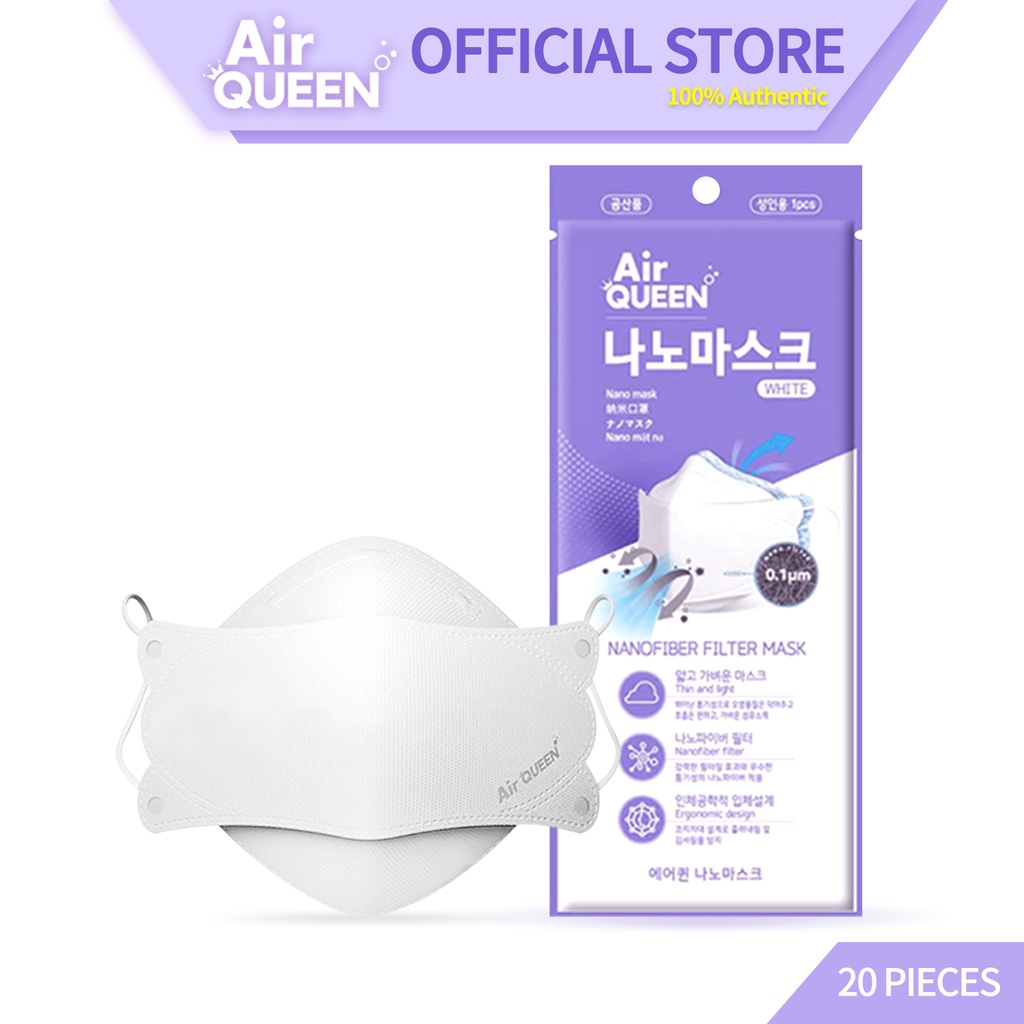 Air Queen Nano Fiber Mask White (20pcs) | Shopee Philippines