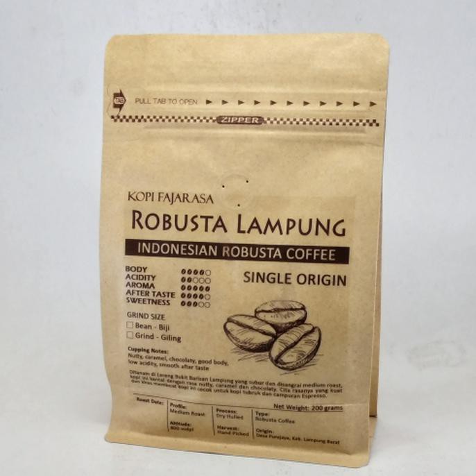 Fajarasa Robusta Lampung Coffee Robusta Coffee Beans 200 Grams | Shopee ...