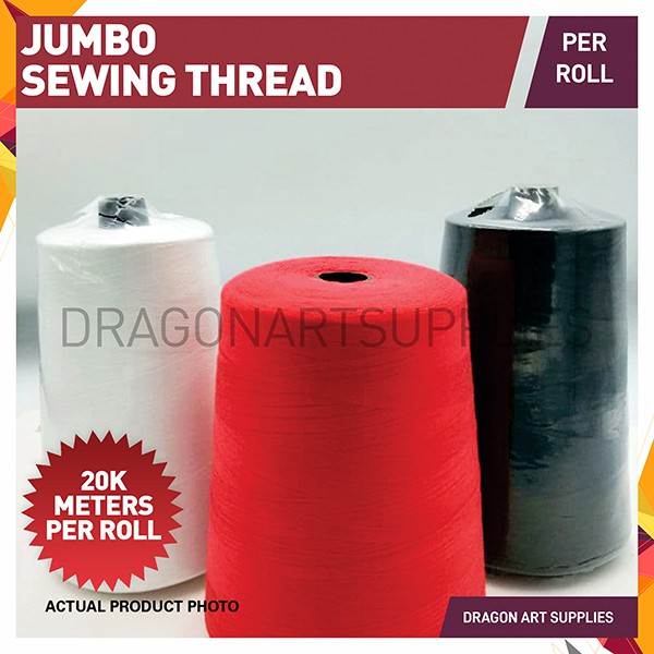 Jumbo Sewing Thread black or white sinulid 20000 meters | Shopee ...