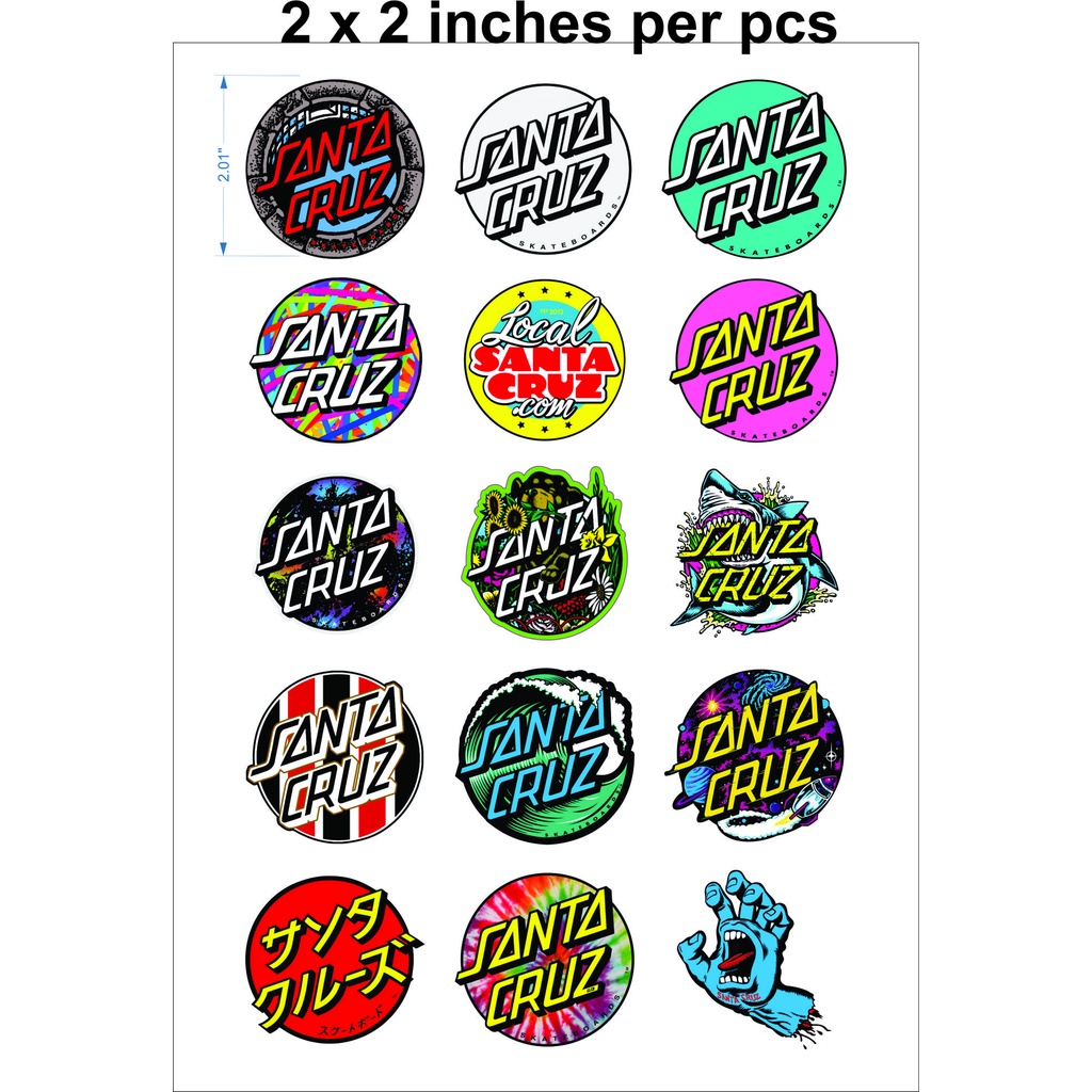 santa cruz sticker logos set 15pcs | Shopee Philippines