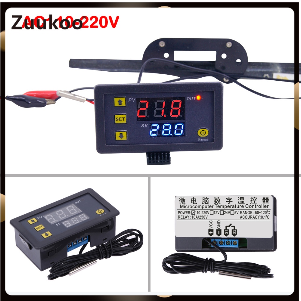 1/2/5/10PCS AC110V-220V 10A W3230 Thermostat Microcompuer Temperature ...