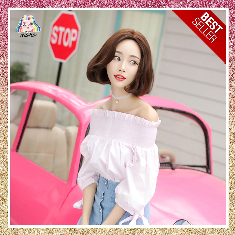 Mora Wig Wig Short Wig Fake Hair Wig Korean Wig Brown Honey Pudding 33 ...