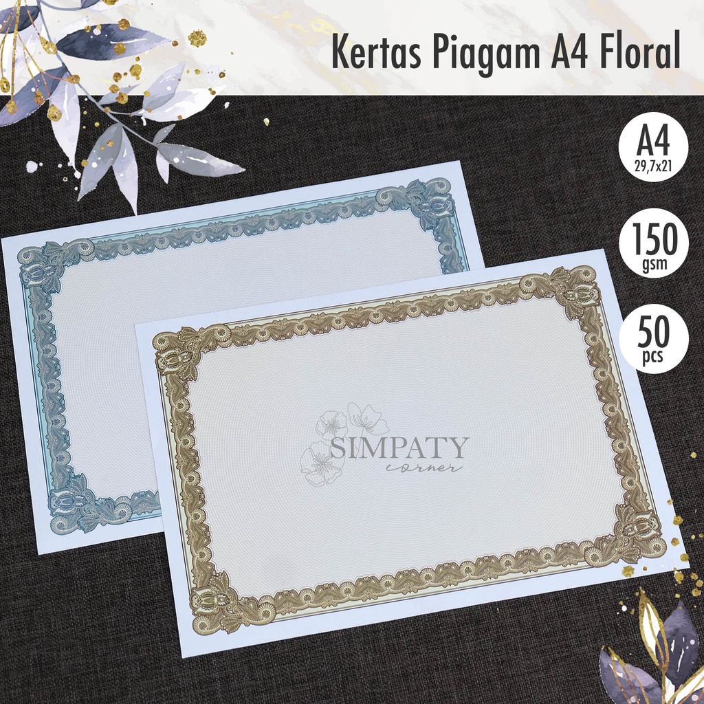 Blank / Charter Paper / Simpaty Floral High Quality A4 Certificate, 50 packs | Shopee Philippines