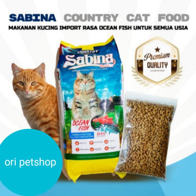 Sabina / sabrina repack 1kg - cat food for all ages | Shopee Philippines
