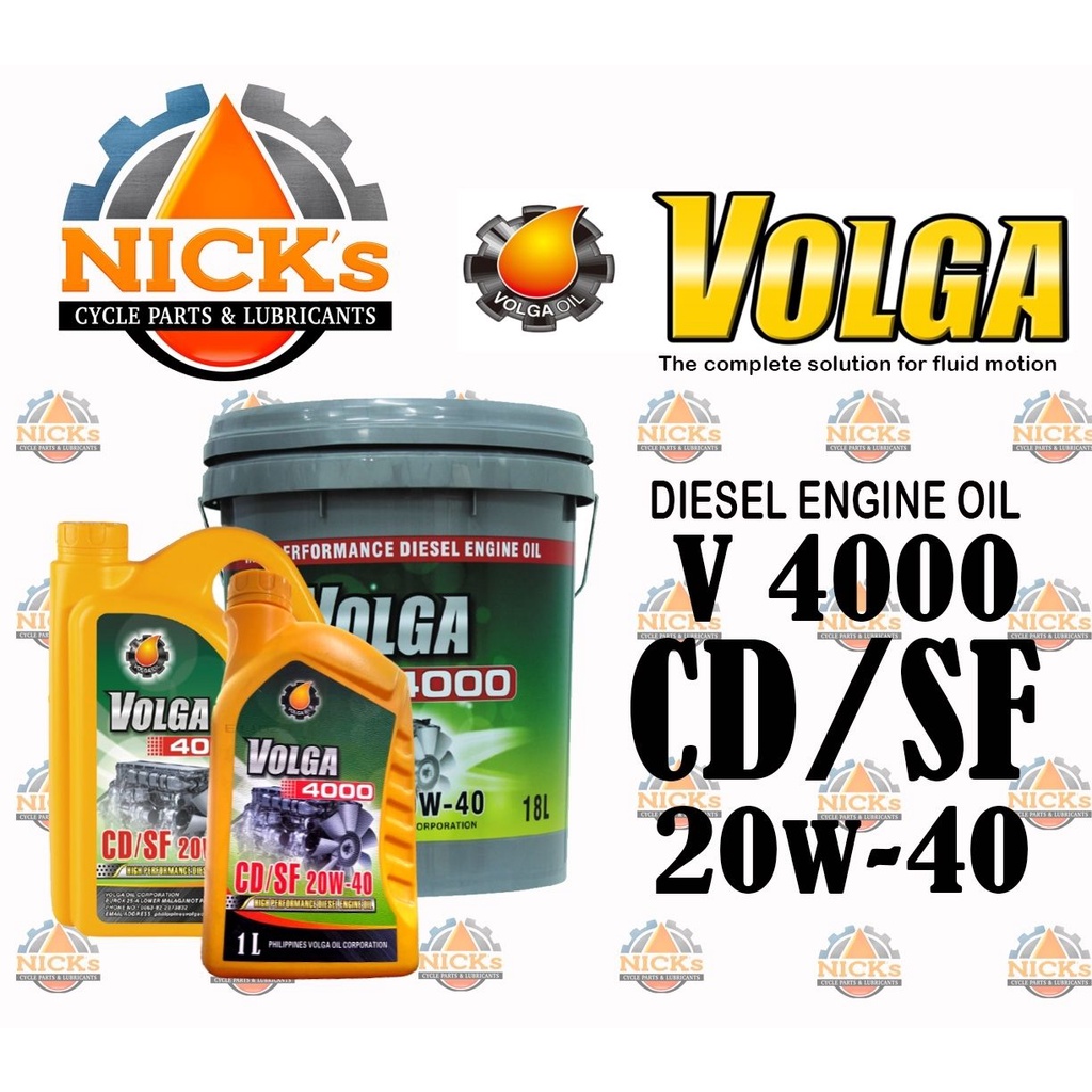 CD/SF 20W40 V4000 VOLGA DIESEL ENGINE OIL 4 Liters | Shopee Philippines