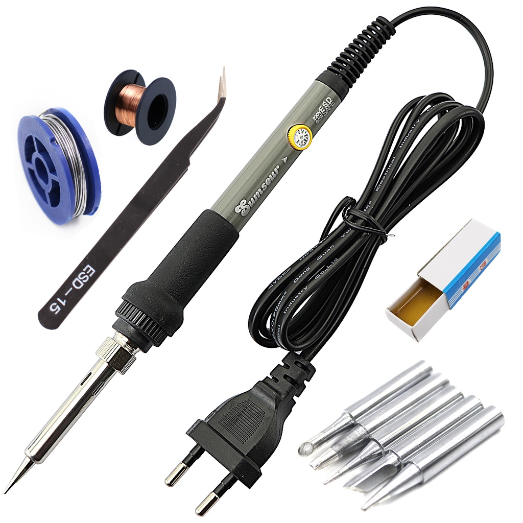 60W Adjustable Temperature Electric Heat Pen Soldering Iron 220V EU ...