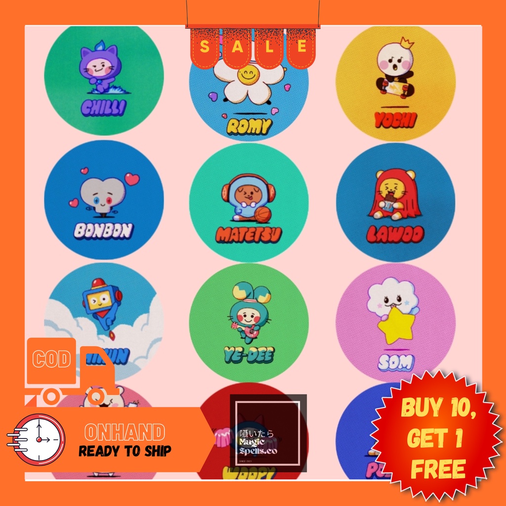 TREASURE TRUZ CHARACTERS BUTTON PIN | Shopee Philippines