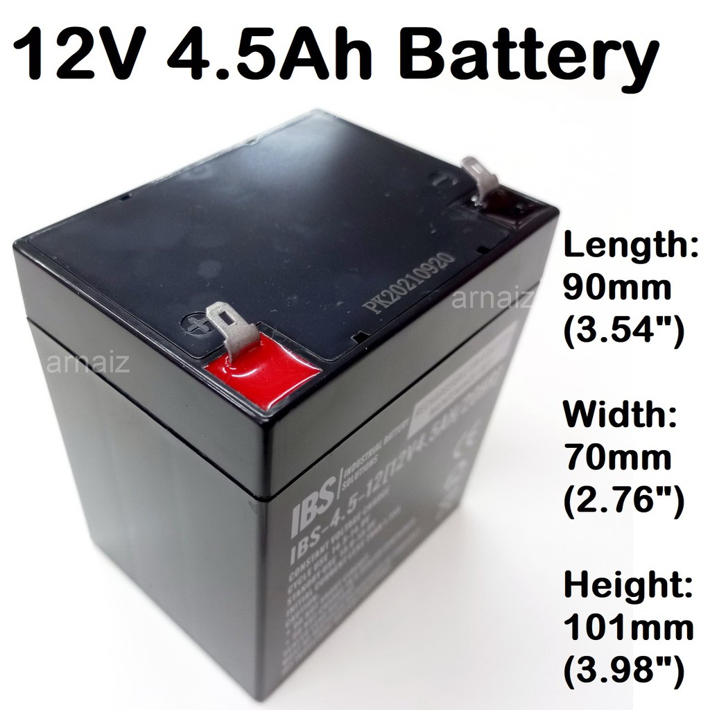 IBS 12V 4.5Ah 20hr Battery 12 Volts 4.5 Ampere UPS replaces 12V 5Ah 5A 12V 4Ah 4A Battery ...