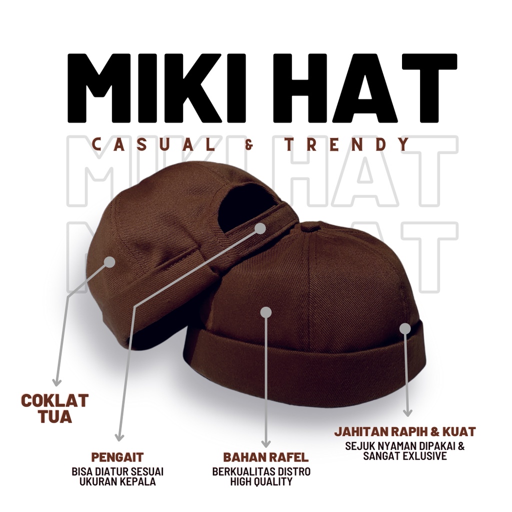 Miki Hat Casual - Miki Hat Trendy - Hat Cap - Mohaki Official | Shopee ...