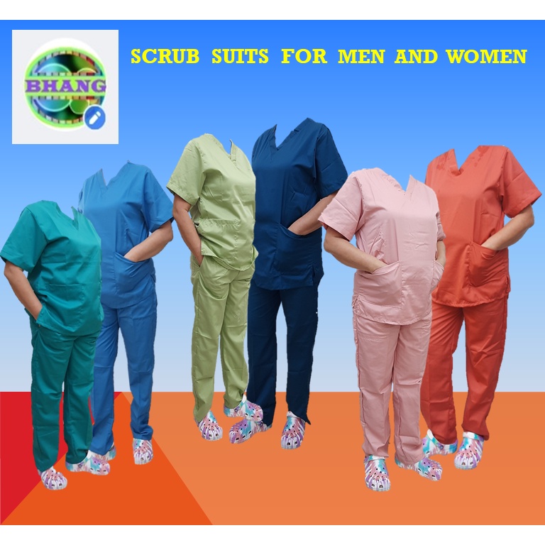 SCRUB SUIT COTTON(top and Pants)-Unisex | Shopee Philippines