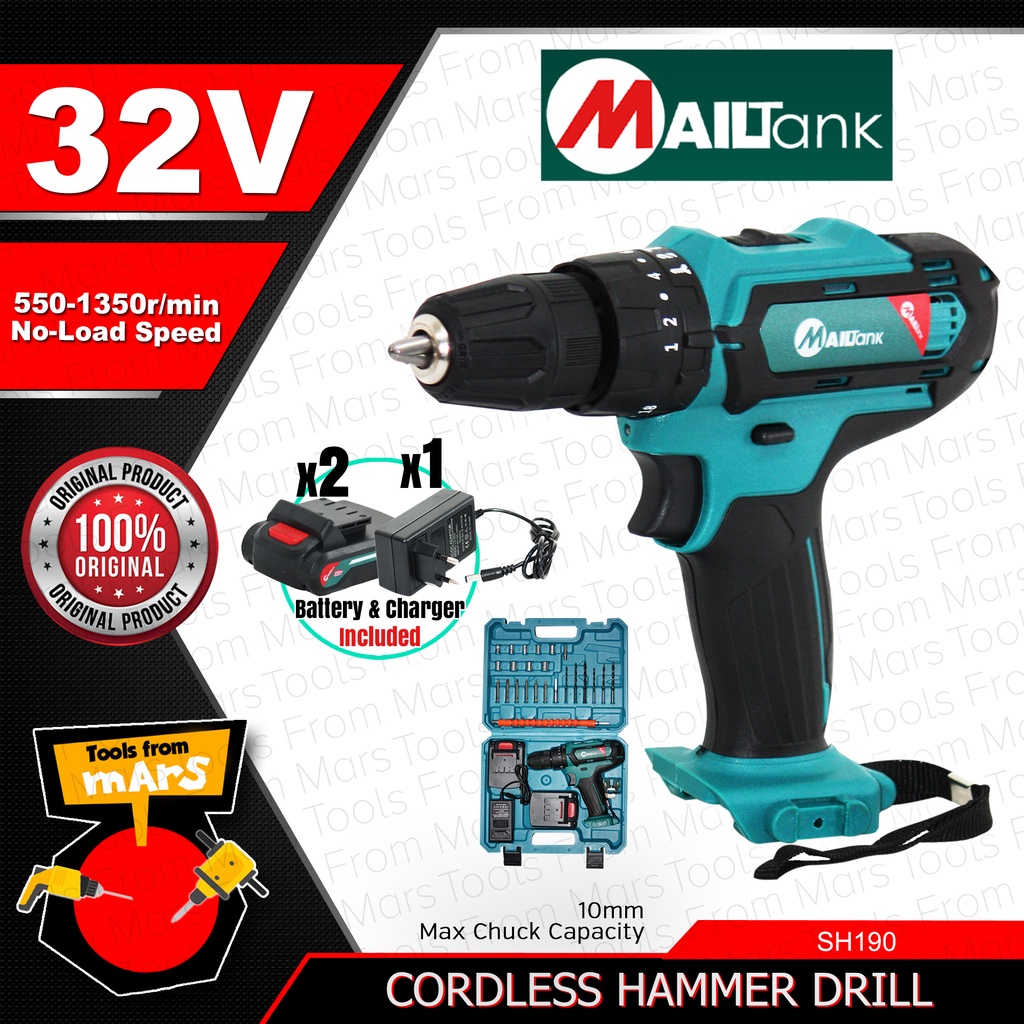 MAILTANK Cordless Drill Driver 32V Drilling Machine Impact Drill ...