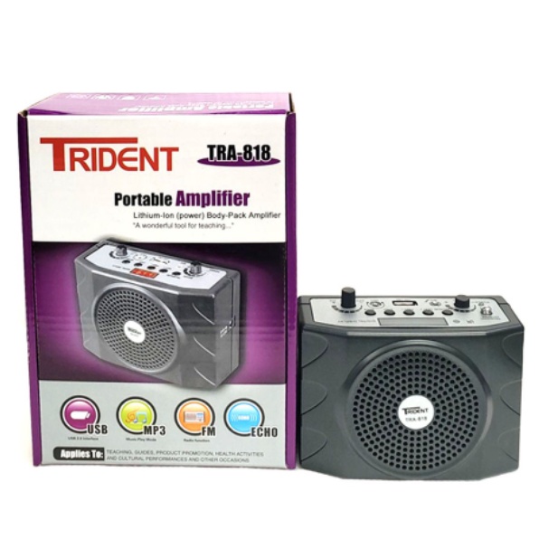 Trident TRA-818 Portable Body-Pack Amplifier FM Radio/MP3 Player with ...