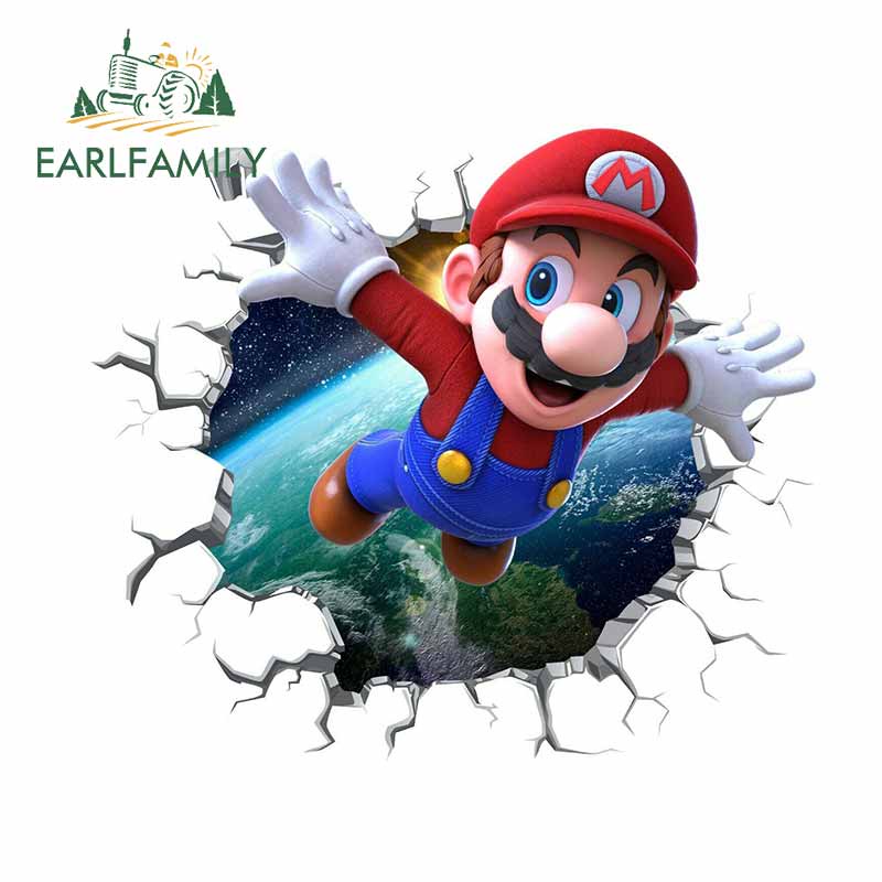 EARLFAMILY 13cm for Super Mario Graffiti Stickers Laptop Bumper ...