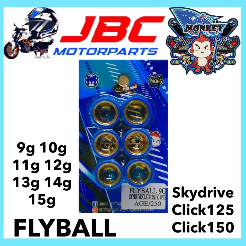 Racing Monkey Flyball Set Skydrive Click 125 Click150 9g 10g 11g 12g ...
