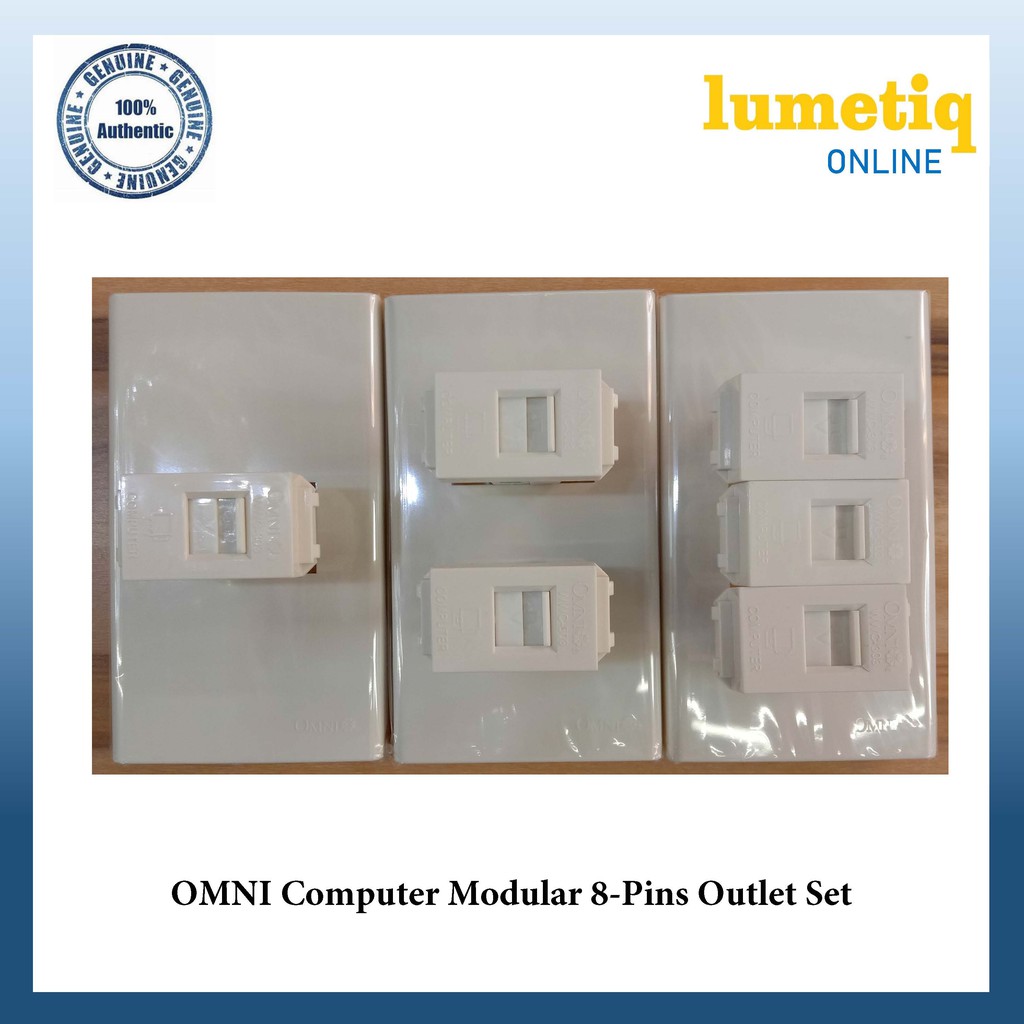 OMNI Wide Series Computer/LAN 8-Pin Outlet Set(1/2/3 Gang) & 2 Gang ...