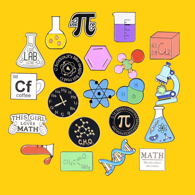 Science Stuff Enamel Pins Jewelry Accessories Test Tube, Atomic Model ...