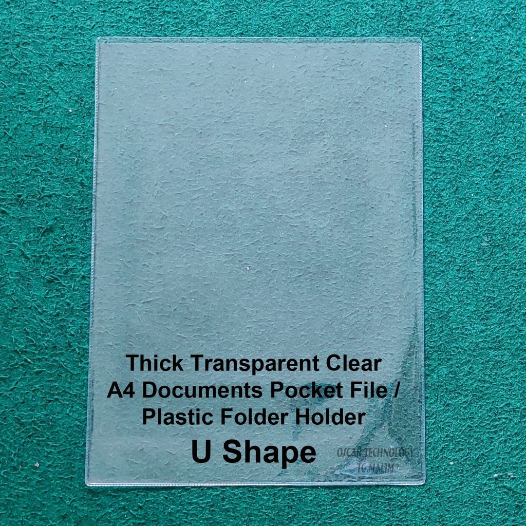 A4 Thick Transparent Clear U Shape, C Shape, L Shape Documents Pocket ...