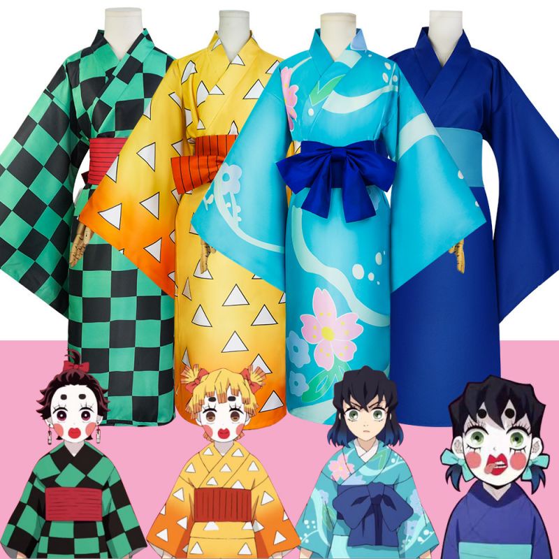 Demon Slayer Kamado Tanjirou Cosplay Kimono Kimetsu no Yaiba: Yuukaku ...