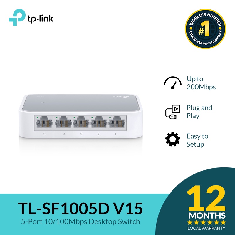 TP-Link TL-SF1005D 5 Port 10 / 100 Mbps Desktop Switch | Shopee Philippines