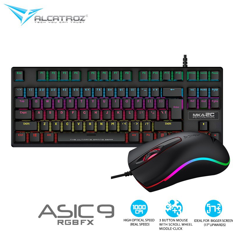 Alcatroz The King of RGB Gaming mouse Asic 9 Combo MKA-2C RGB Gaming ...