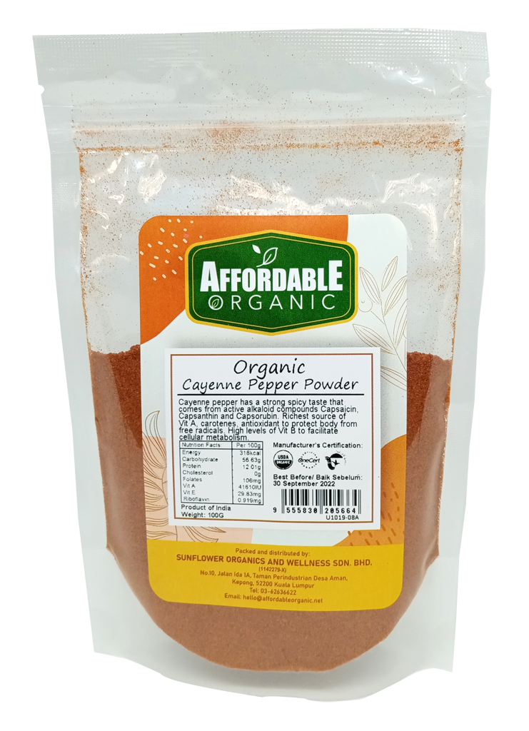 AFFORDABLE ORGANIC - Organic Cayenne Pepper Powder 100G | Shopee ...