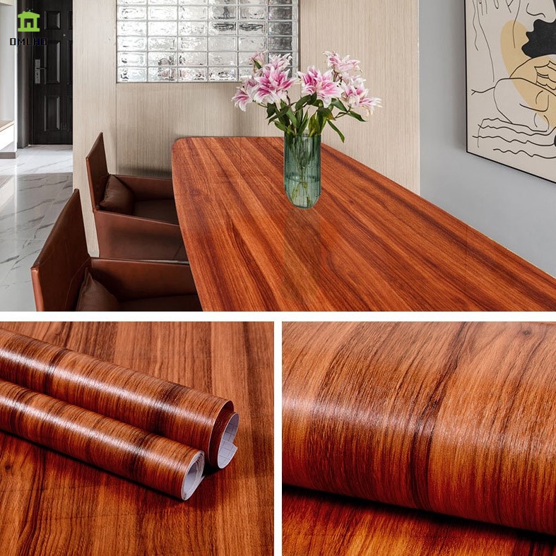 PVC wood grain sticker thicken self adhesive waterproof wallpaper old ...