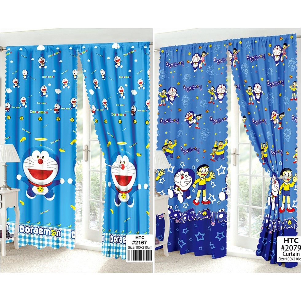 Doraemon Mickey Mouse Blue Curtain Window Door Bedroom Sales Cartoon ...