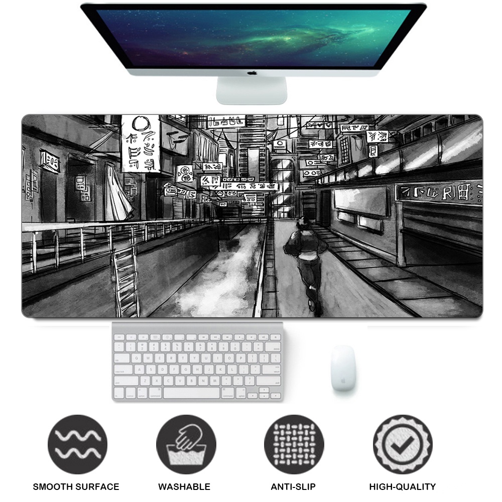 Custom Mousepad Japanese cartoon Sketch Extended Mousepad Large Gaming ...