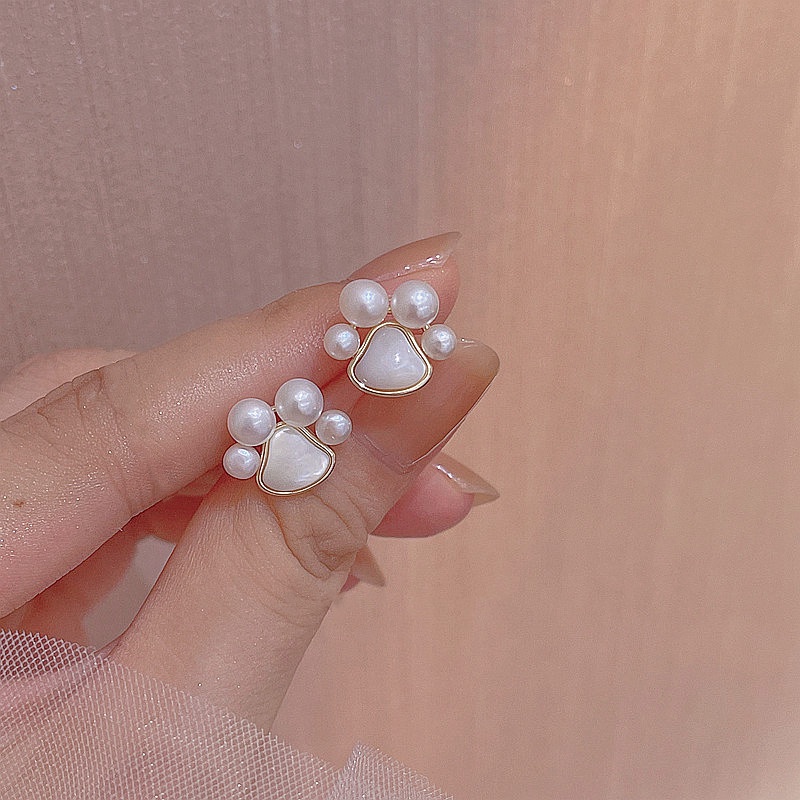 2022 s925 Silver Needle Cat Claw Earrings Female Cute Dog Claw Earrings ...