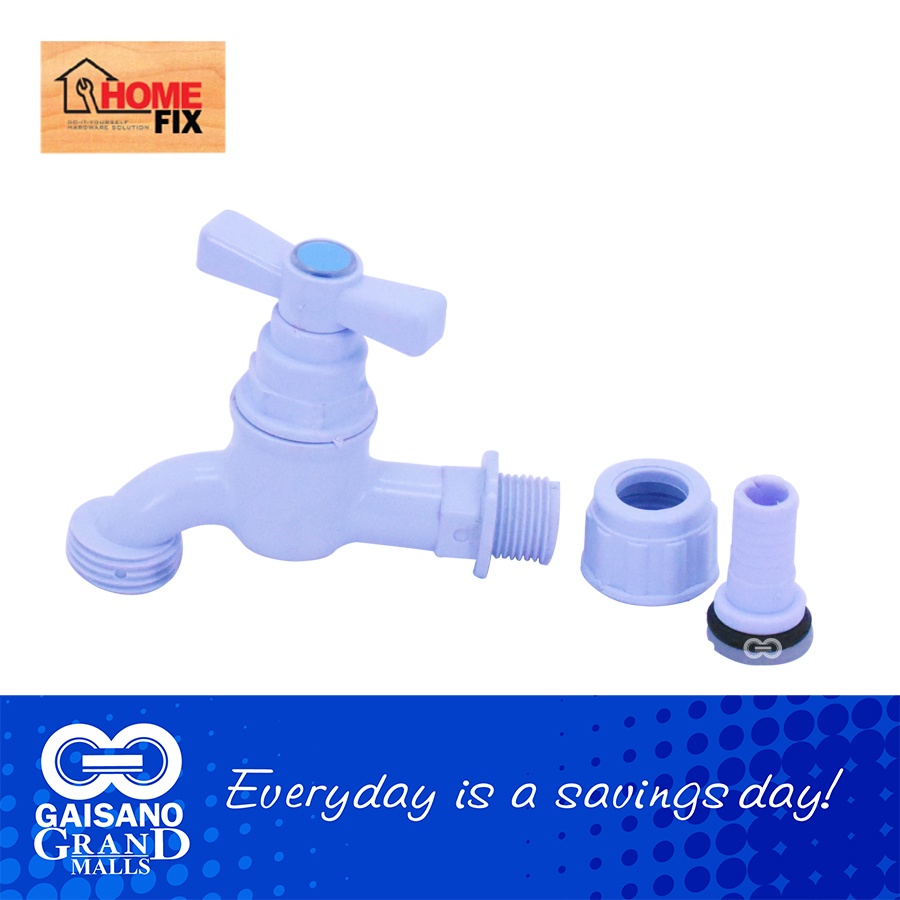 HOMEFIX Faucet, Half Inch PVC T-Handle Hose BIBB Faucet in White 606 ...